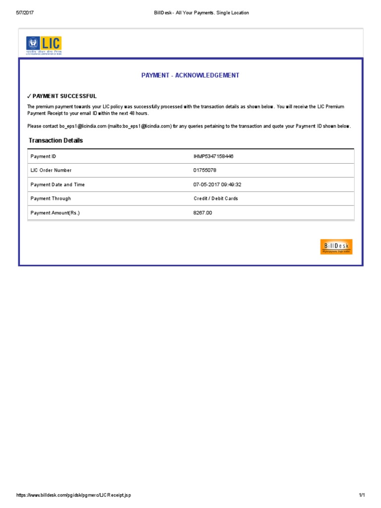 BillDesk - All Your Payments | PDF