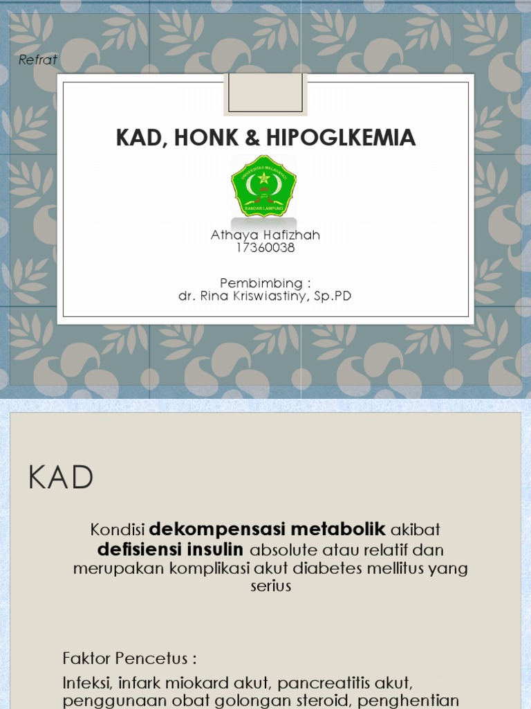 KAD HONK Hipoglikemia | PDF