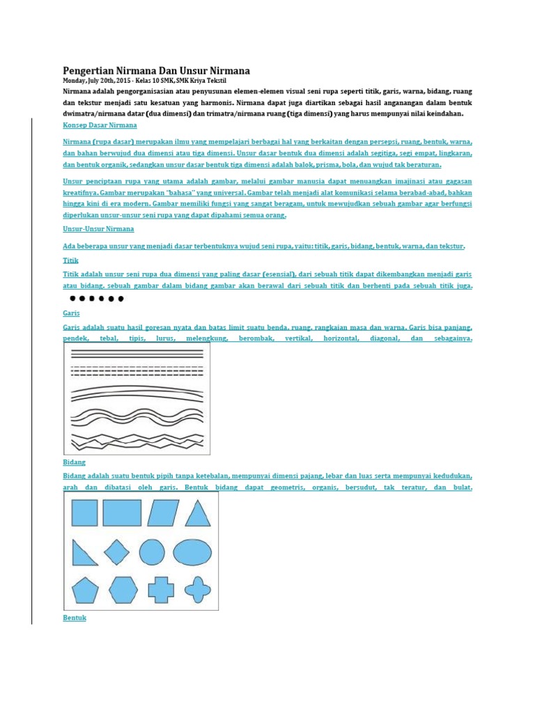 Pengertian Nirmana Dan Unsur Nirmana | PDF