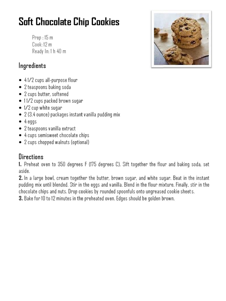 Soft Chocolate Chip Cookies Soft Chocolate Chip Cookies Soft Chocolate ...