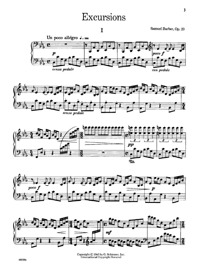 Barber Op 20 Excursions PDF | PDF