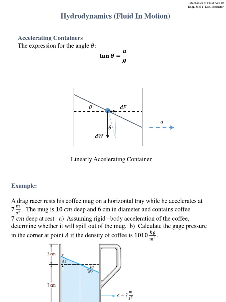 Hydrodynamics (Fluid in Motion) (Student) | PDF | Fluid Dynamics ...
