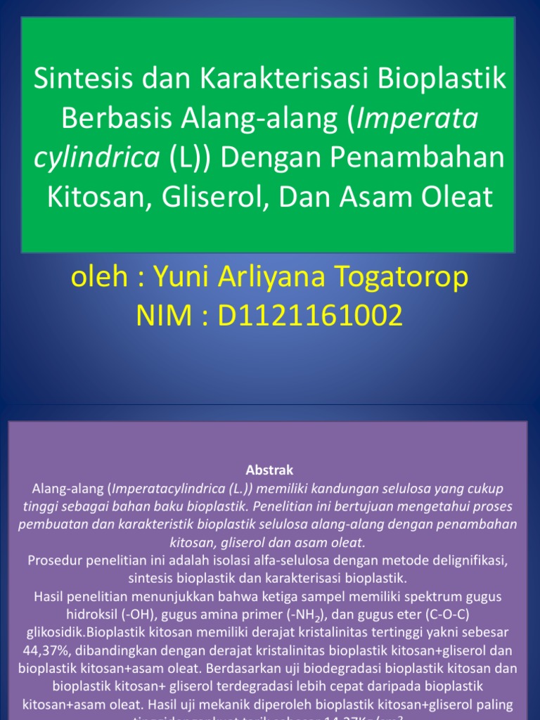 Pembuatan Bioplastik Berbasis Alang-Alang | PDF