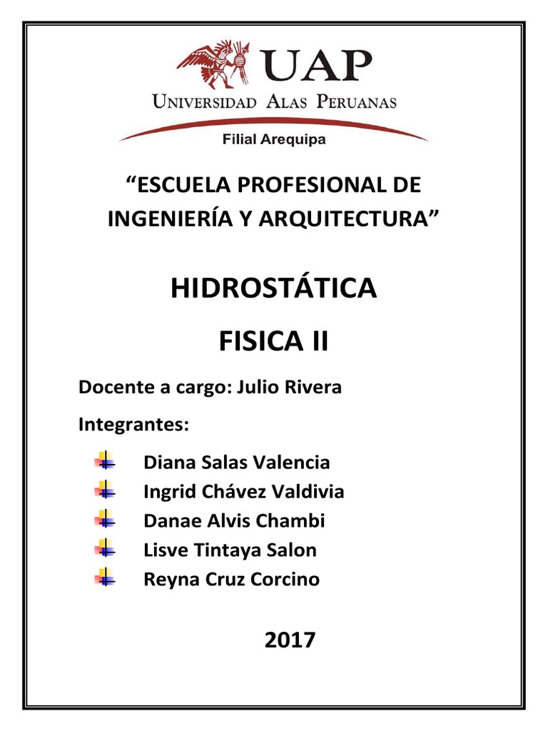 Proyecto Fisica Hidrostática - Docx-1 | PDF | Fluido | Presión