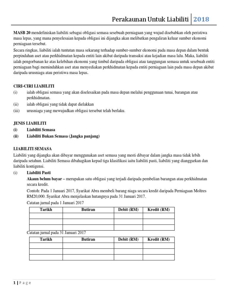Fokus Peperiksaan LIabiliti 2017 | PDF