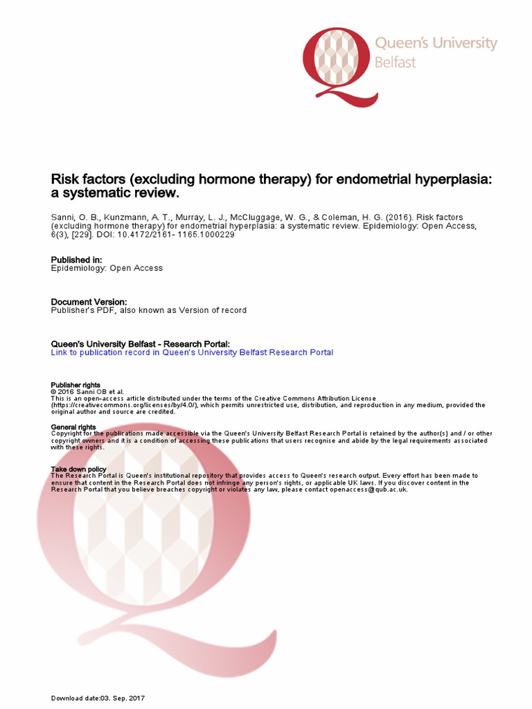 Risk Factors | PDF | Menopause | Estrogen