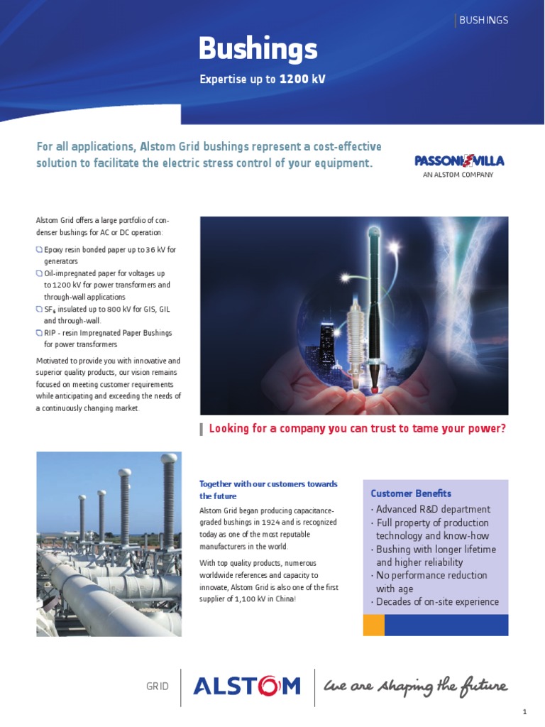 Alstom Passoni-Villa Bushings | Electricity | Electromagnetism