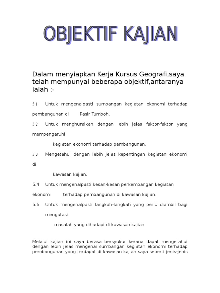 Objektif Kajian | PDF