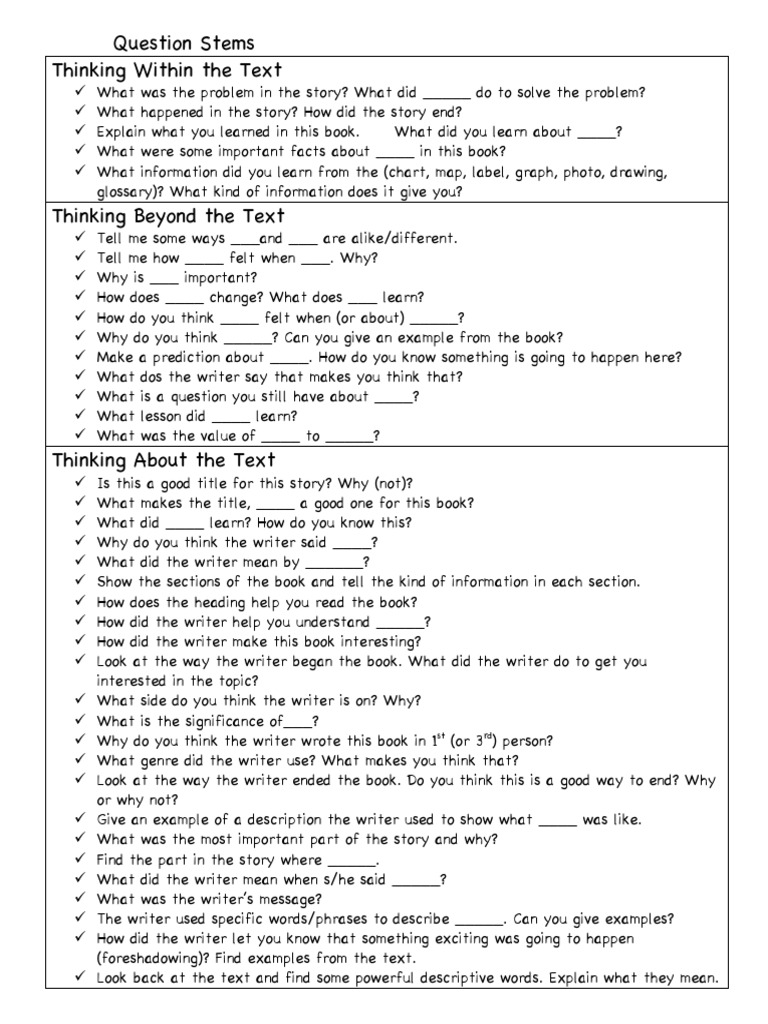 Question Stems | PDF | Cognition | Cognitive Science
