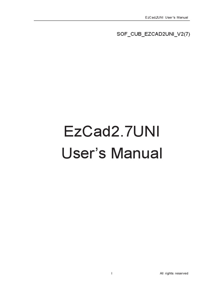EzCad2.7 (User Manual) | PDF | Button (Computing) | Icon (Computing)