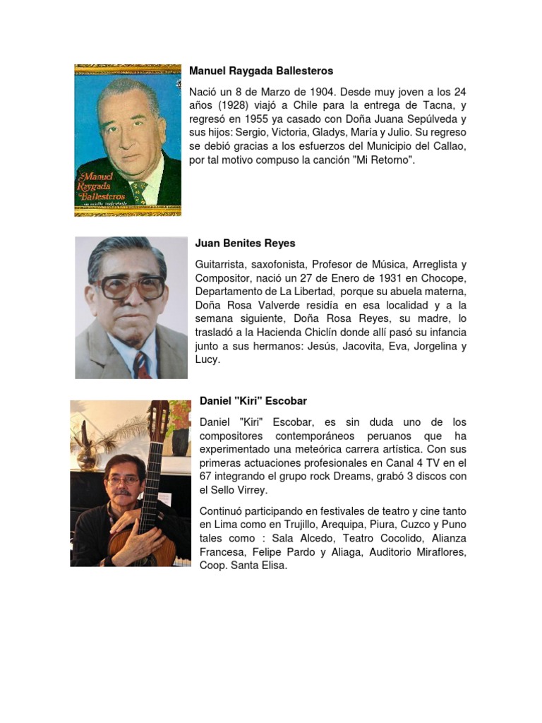 Compositores Peruanos | PDF | Perú | Personas