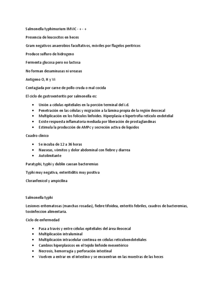 Salmonella Typhimurium IMViC | PDF | Salmonela | Diarrea