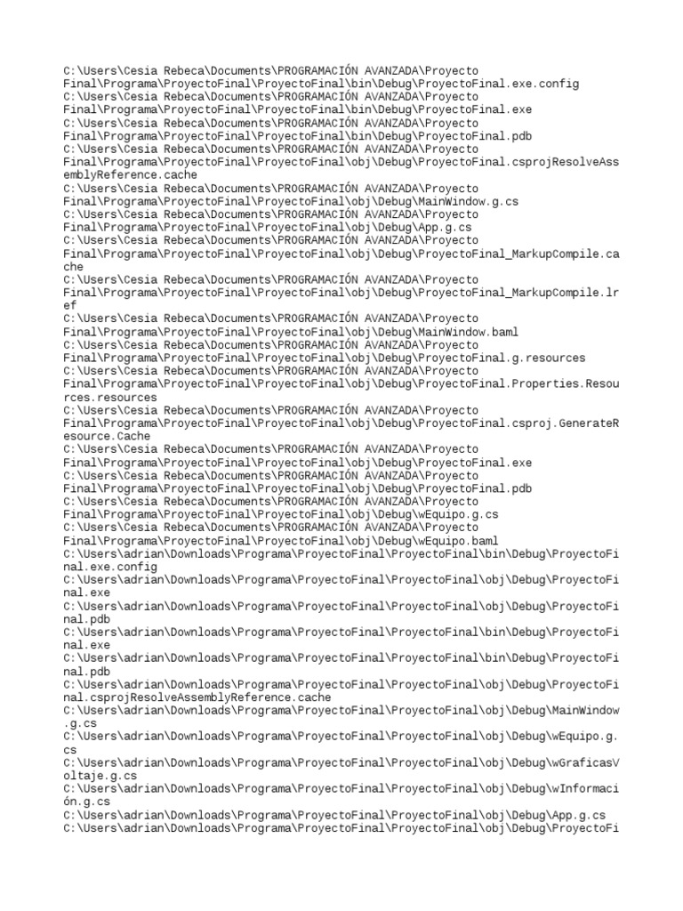 ProyectoFinal Csproj FileListAbsolute | PDF