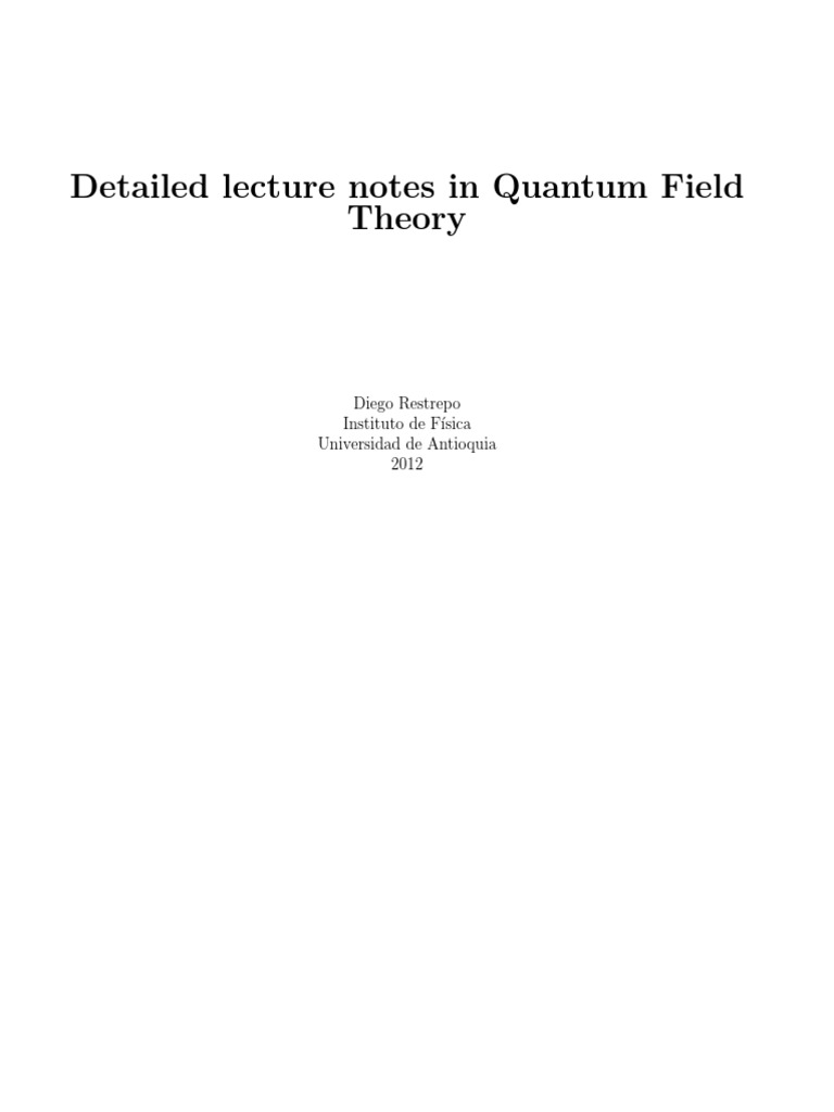 Quantum Field Theory | PDF | Noether's Theorem | Differential Calculus
