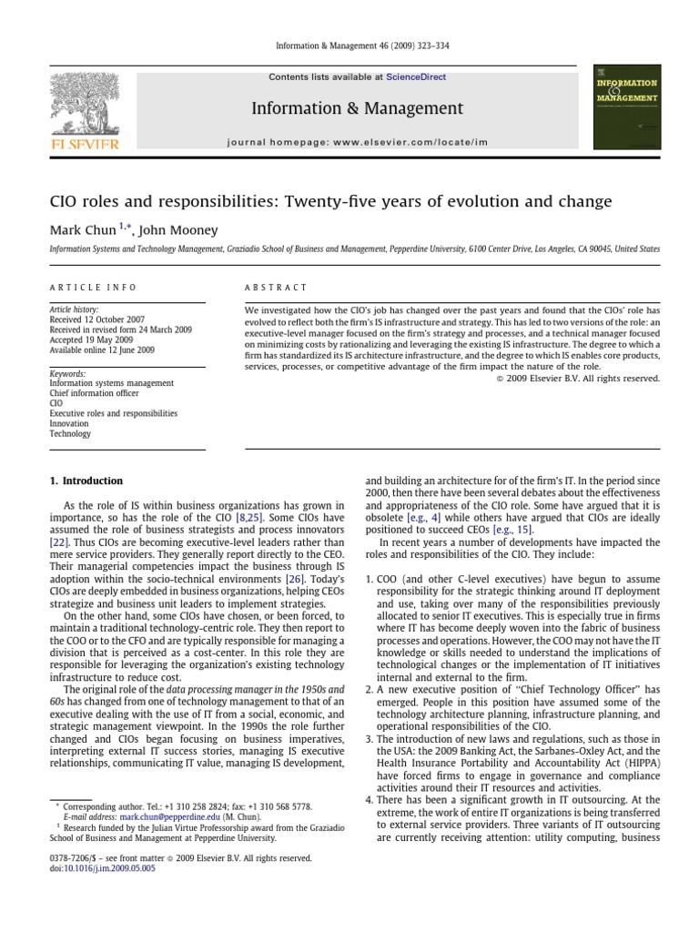 Evolution of CIO Roles and Duties | PDF | Chief Information Officer ...
