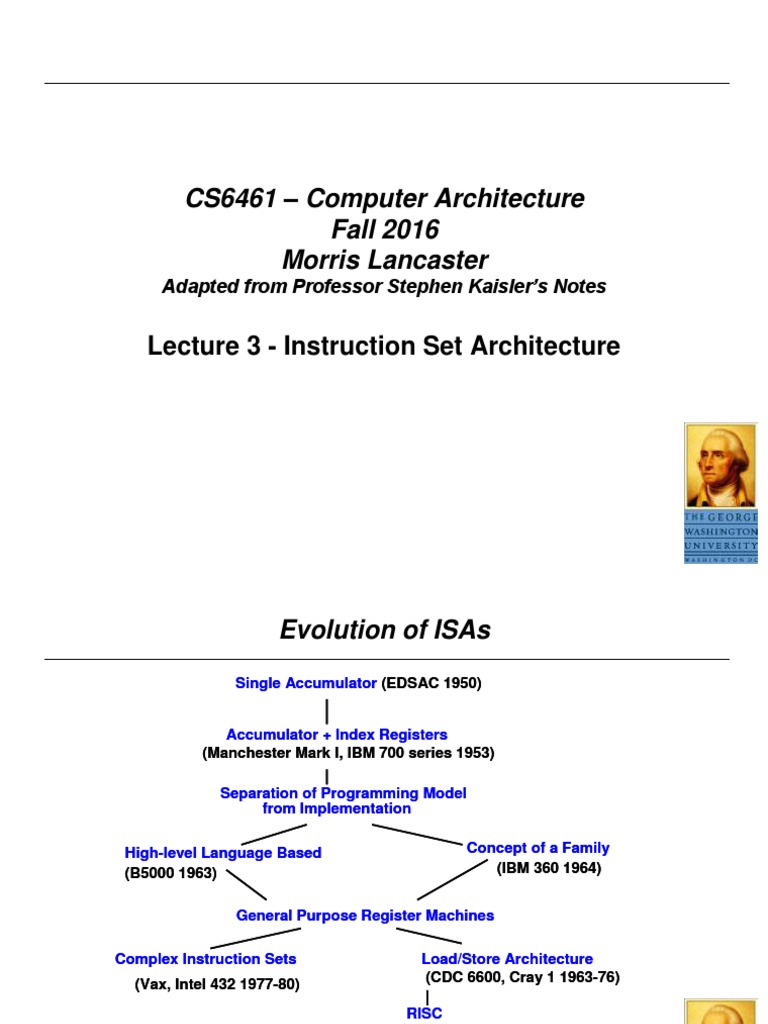 CS6461 Computer Architecture Lecture 3 | PDF | Central Processing Unit | Computer Architecture