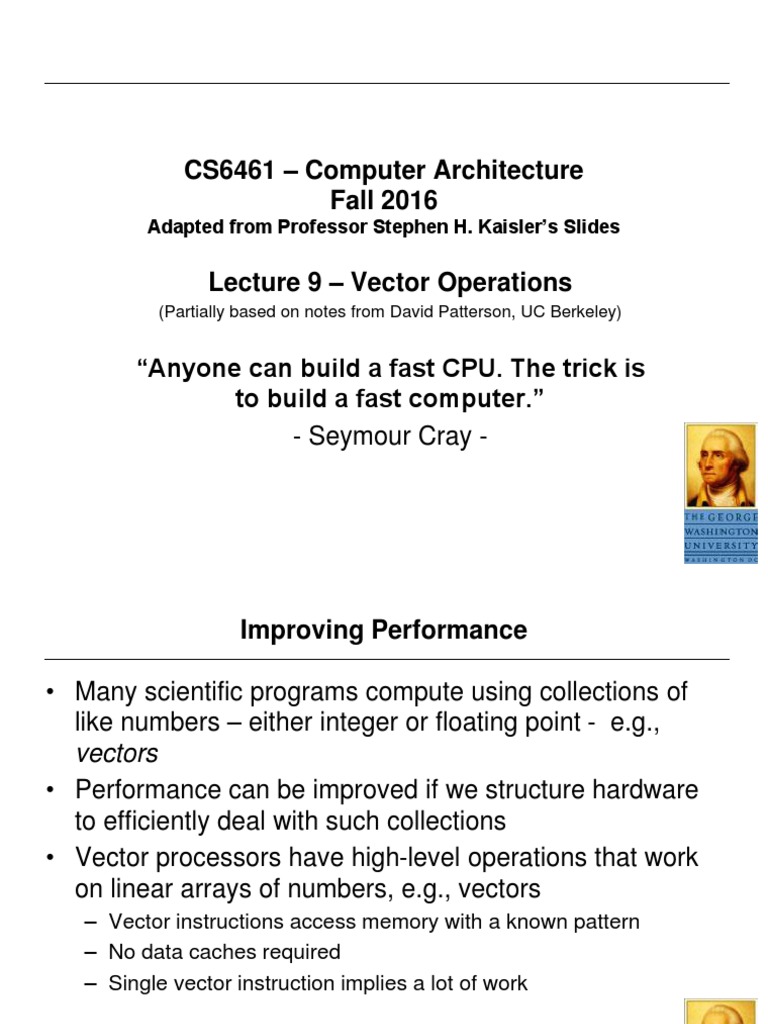 CS6461 - Computer Architecture Fall 2016 - Vector Operations | PDF ... CS6461 - Computer Architecture Fall 2016 - Vector Operations | PDF ...