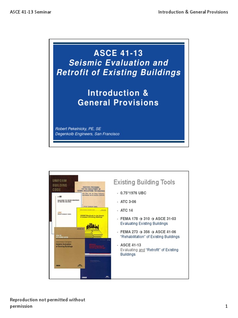 Introduction To and General Provisions - ASCE - 41-13 | PDF | Disaster And Accident | Earthquakes