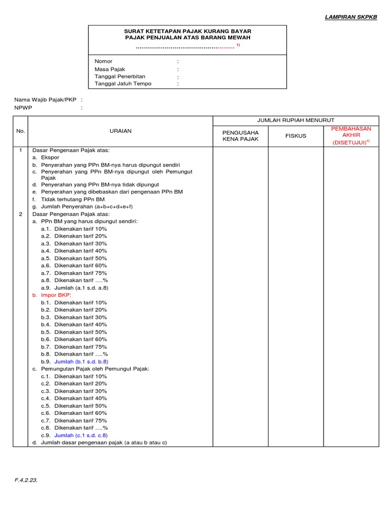 SKPKB Pajak Barang Mewah | PDF