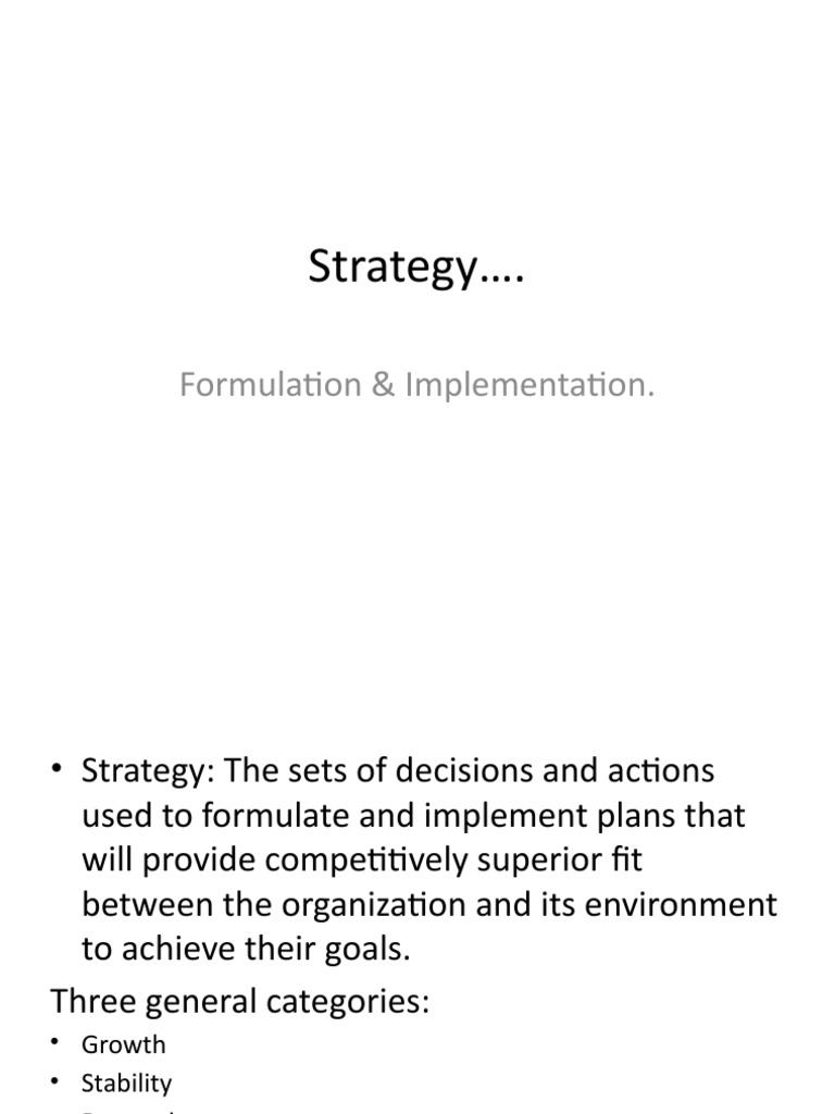 Strategy .: Formulation & Implementation | PDF | Strategic Management ...