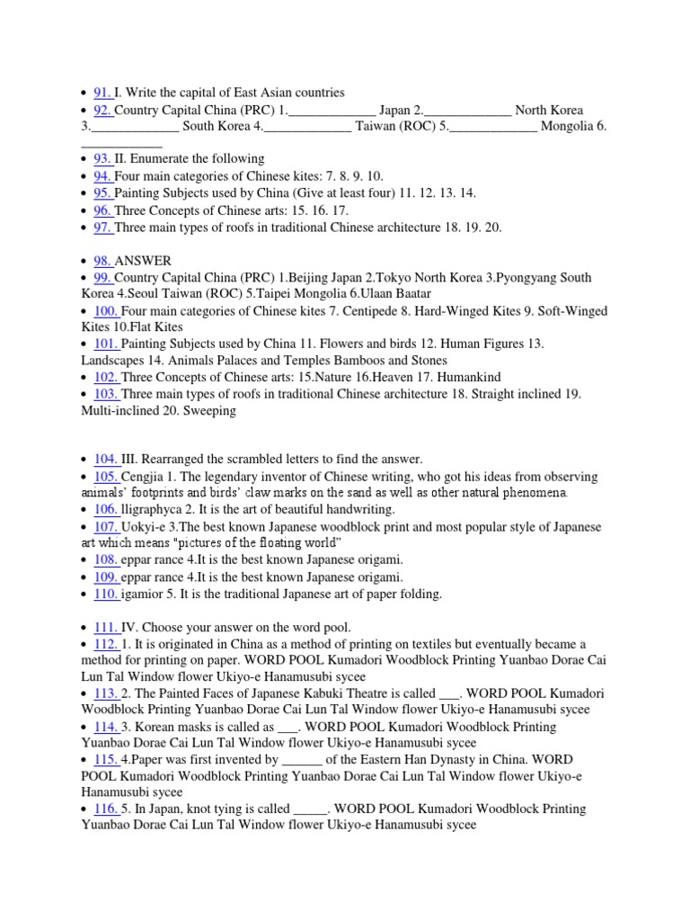 Arts Reviewer | PDF | Ukiyo E | Origami