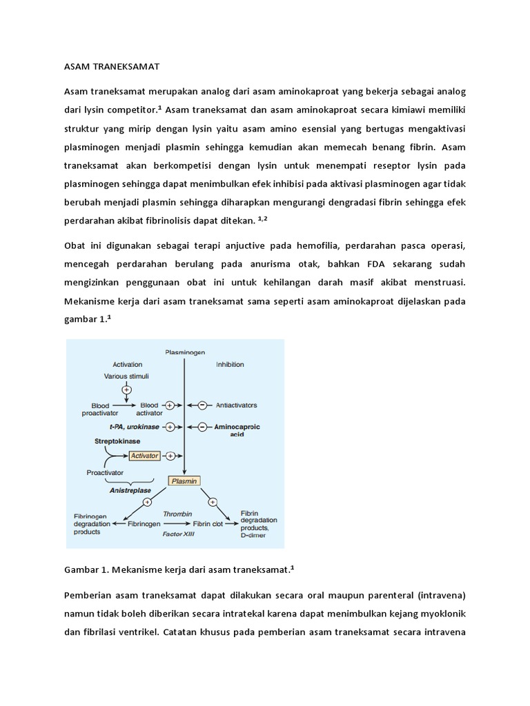 Dosis dan Mekanisme Asam Traneksamat | PDF