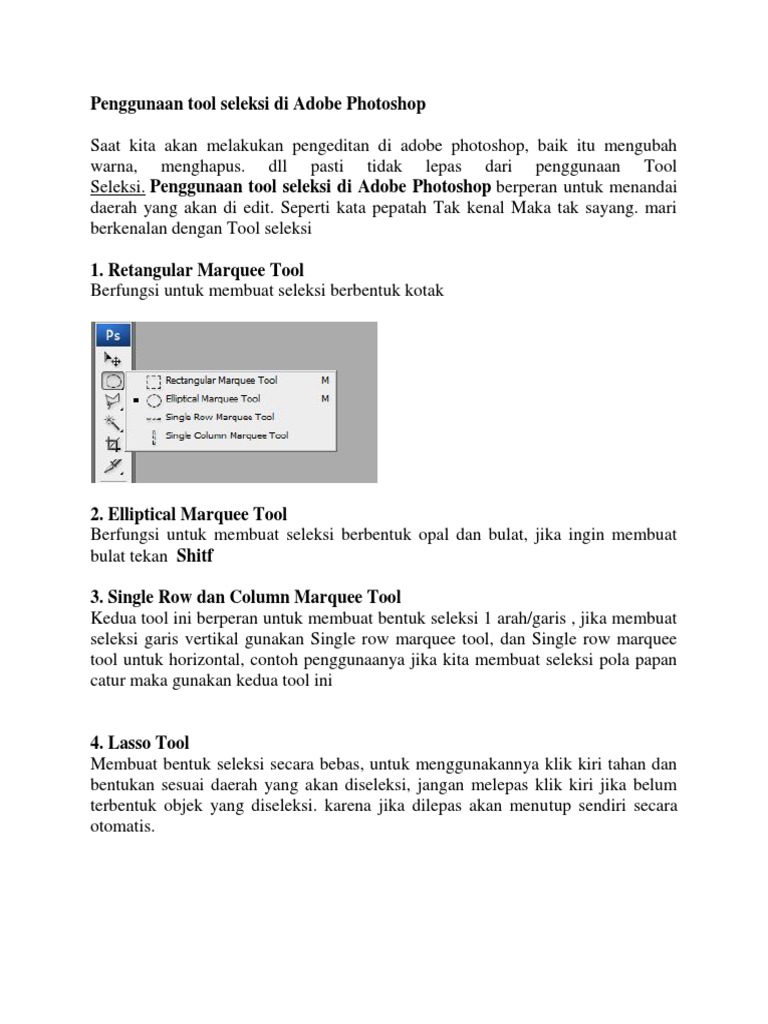 Penggunaan Selection Tool | PDF | Karier & Perkembangan