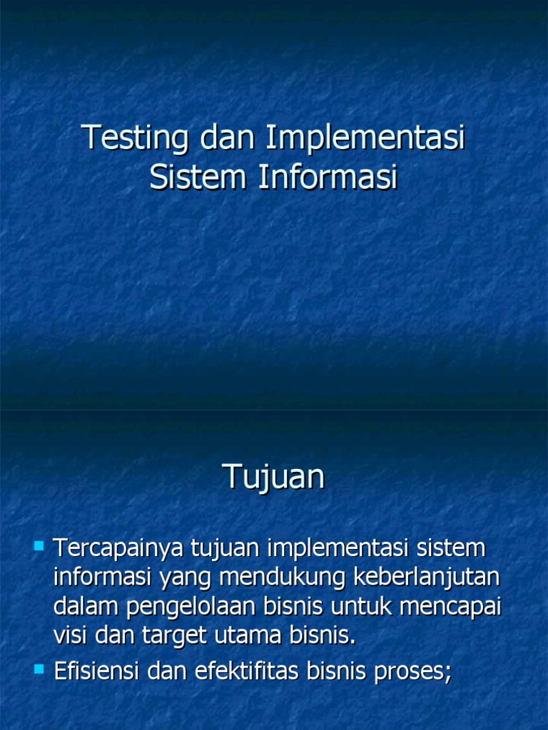 Testing Dan Implementasi Sistem Informasi | PDF | Software Testing ...