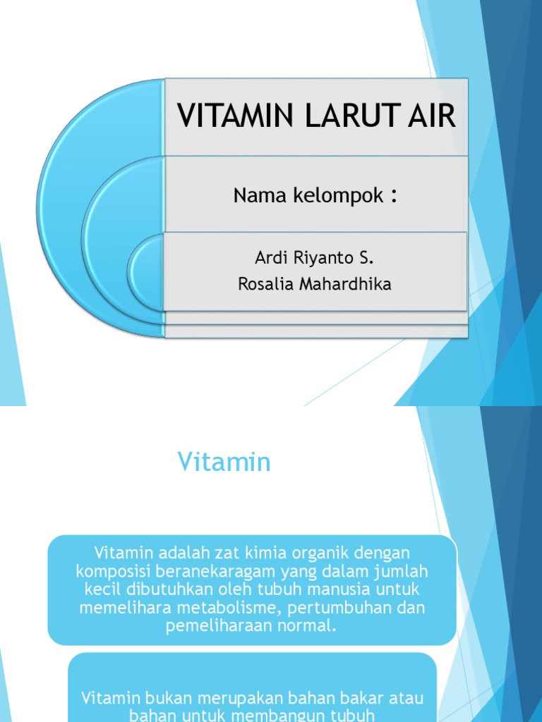 Presentasi Farmakologi Vitamin Larut Air Kumpulin | PDF