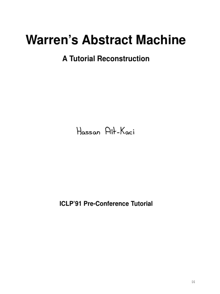 Warren's Abstract Machine: A Tutorial Reconstruction | PDF | Subroutine | Variable (Computer ...