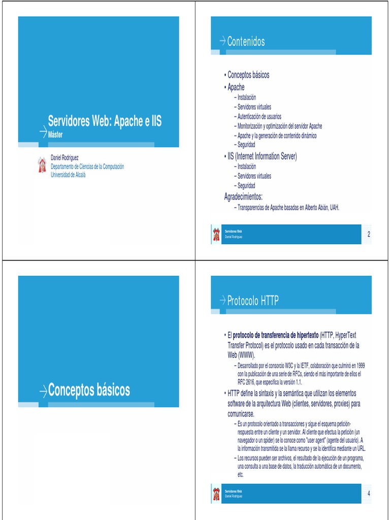 Servidores Web PDF | PDF | Protocolo de Transferencia de Hipertexto | Servidor HTTP Apache
