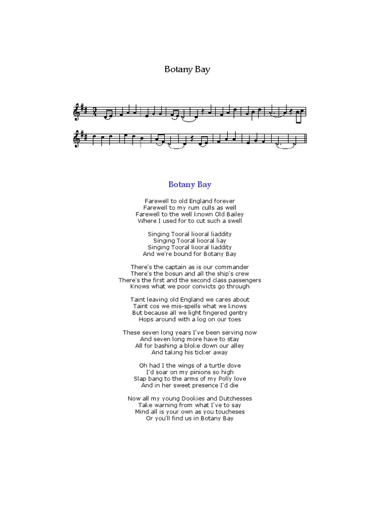 Botany Bay Lyrics | PDF