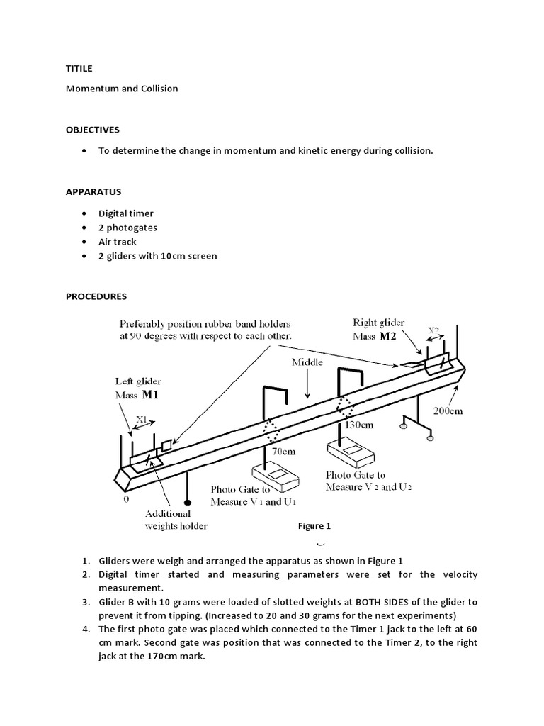 Air Track Collision Lab Report | PDF | Collision | Momentum