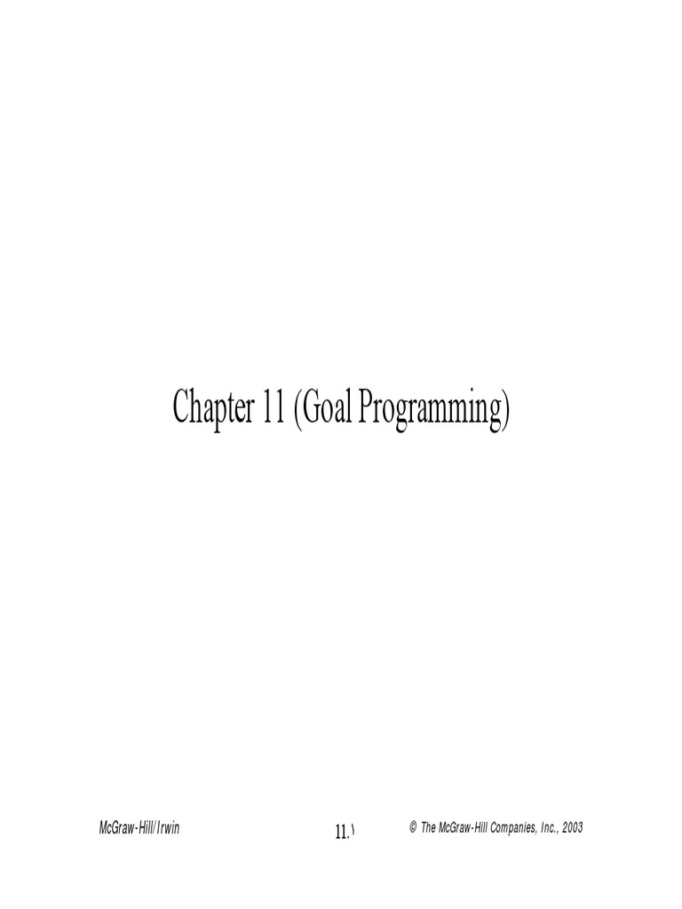 Example Problem Goal Programming PDF | PDF | Goal | Employment