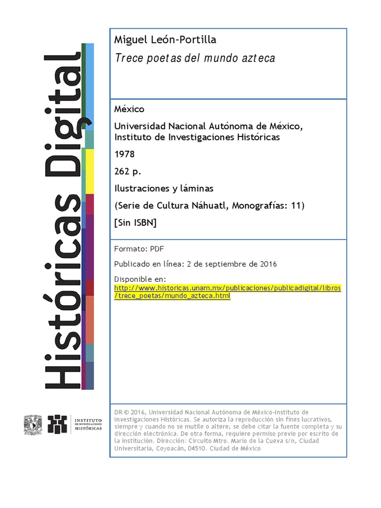 Poesía Del Mundo Azteca - Nezahualcóyotl de Tezcoco | PDF