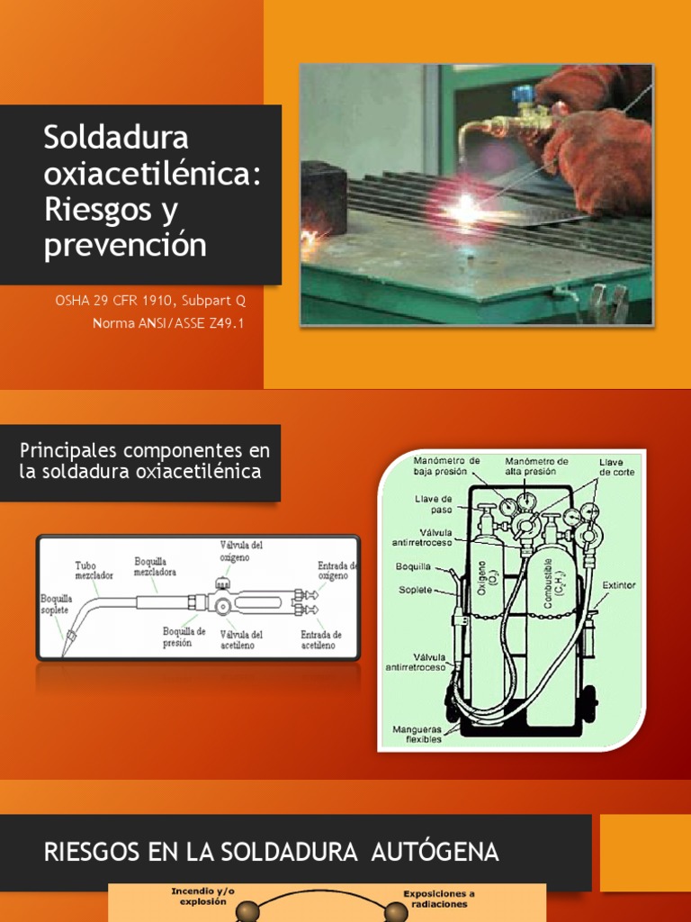 Soldadura Autogena (Oxiacetilenica) Normas Preventivas y Riesgos | PDF ...