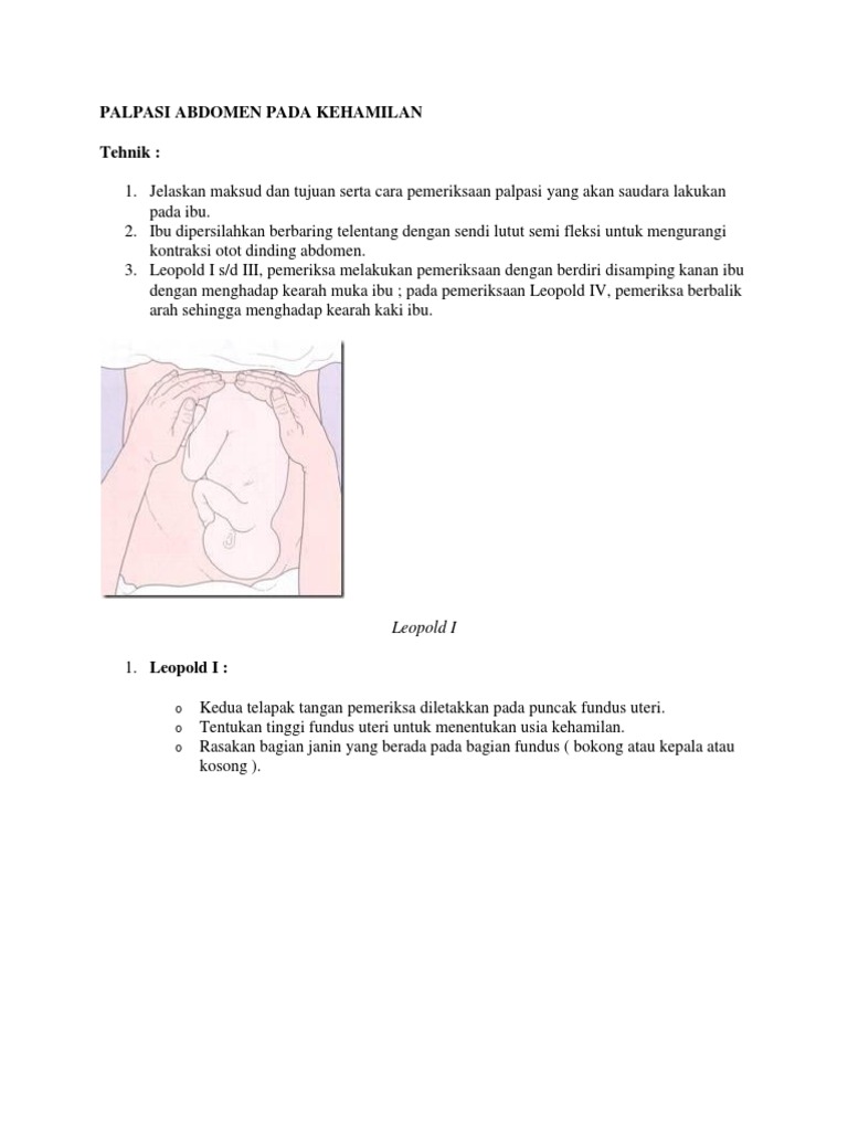 Teknik Palpasi Abdomen Ibu Hamil | PDF