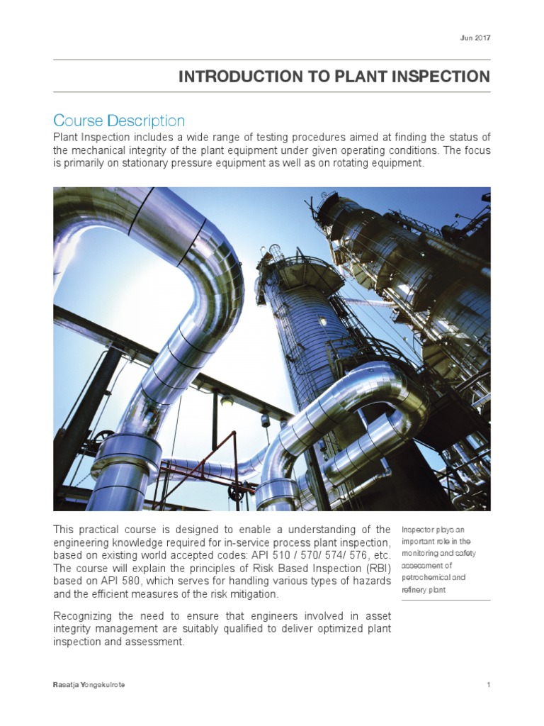 Plant Inspection Course Overview | PDF