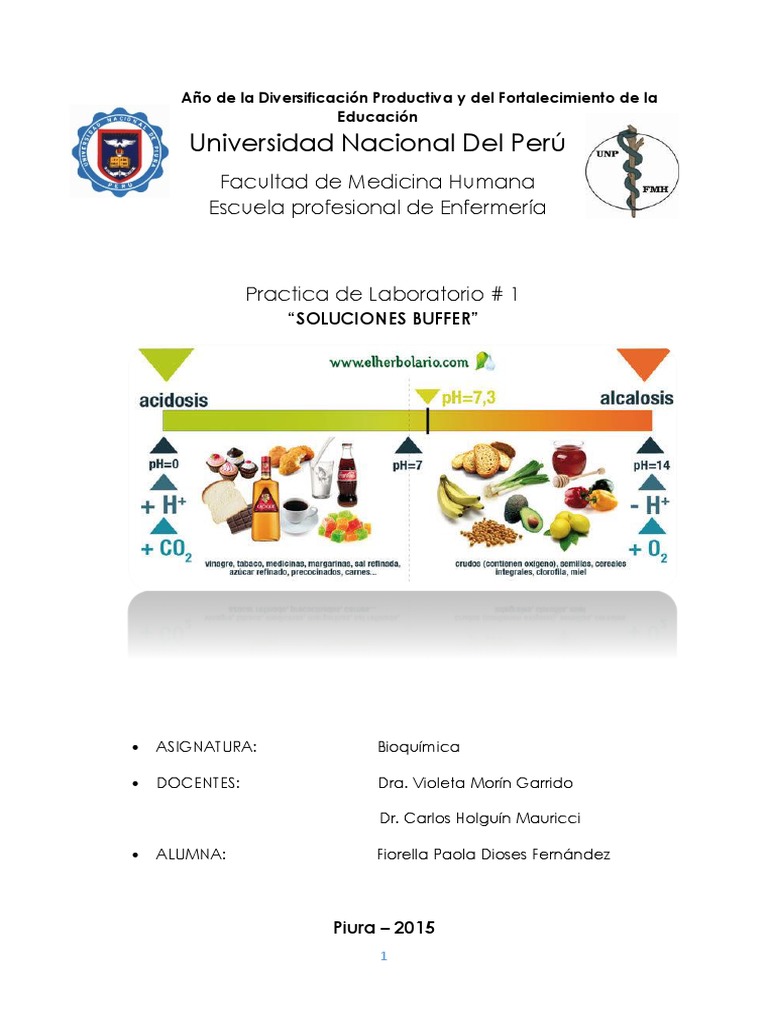 Practica de Laboratorio 1 - Buffers | PDF | Solución tampón | Ph