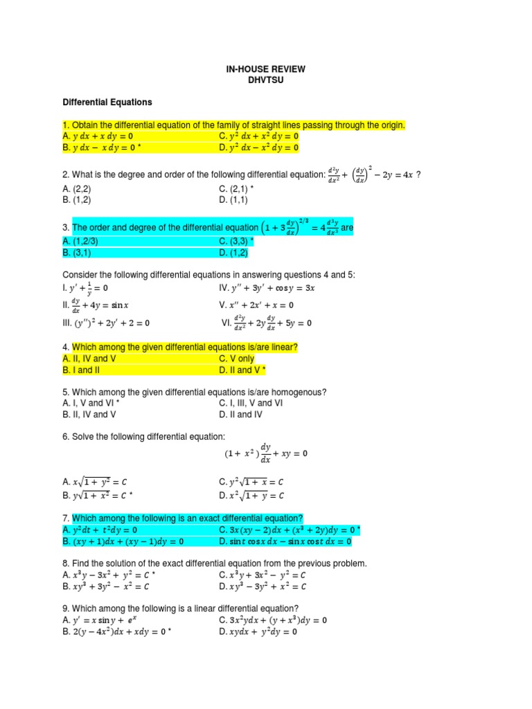 In-HOUSE REVIEW (De, Advance Math and Discrete Math) | PDF ...