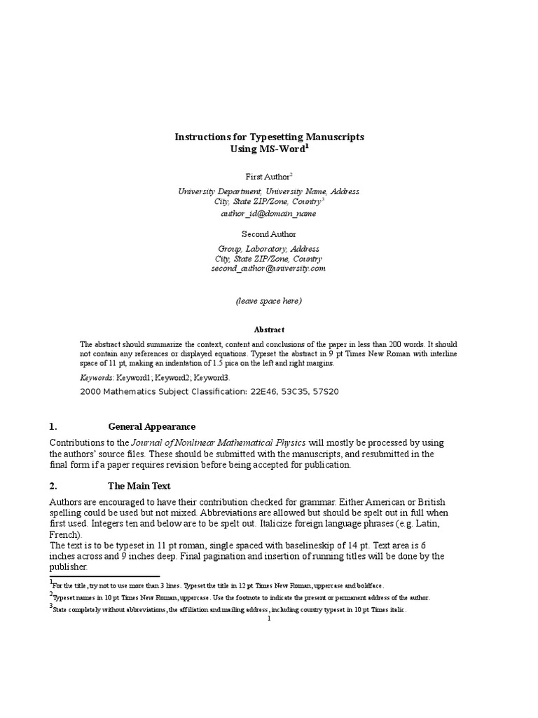 Atlantis Press Journal Style | PDF | Letter Case | Notation