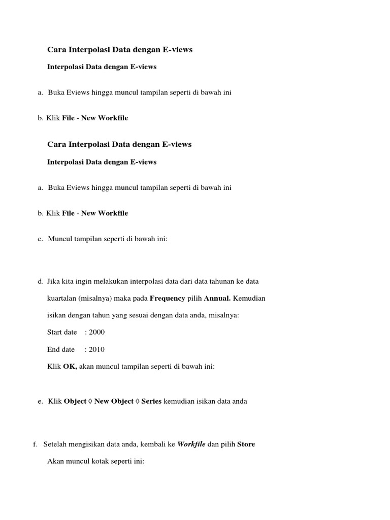 Cara Interpolasi Data Dengan Eviews | PDF | Komputer