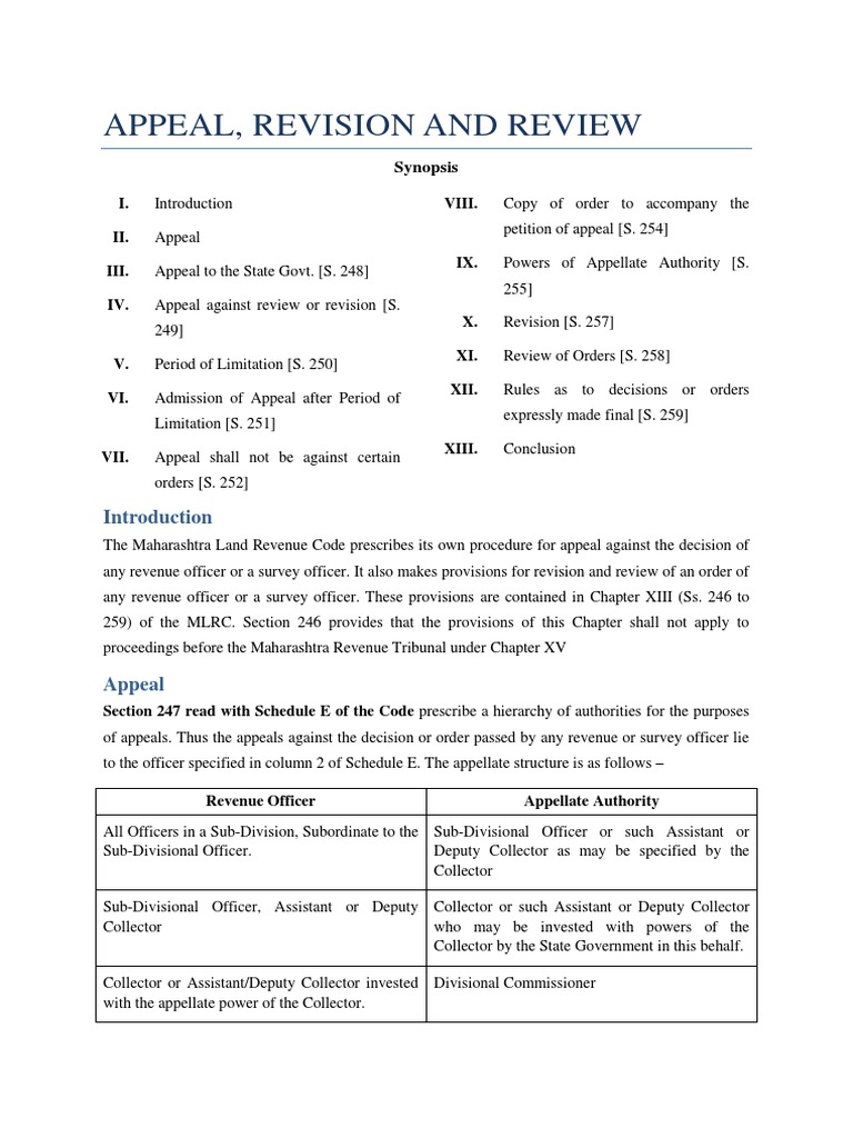 MLRC - 6. Appeal, Revision and Review | PDF | Appeal | Constitutional Law