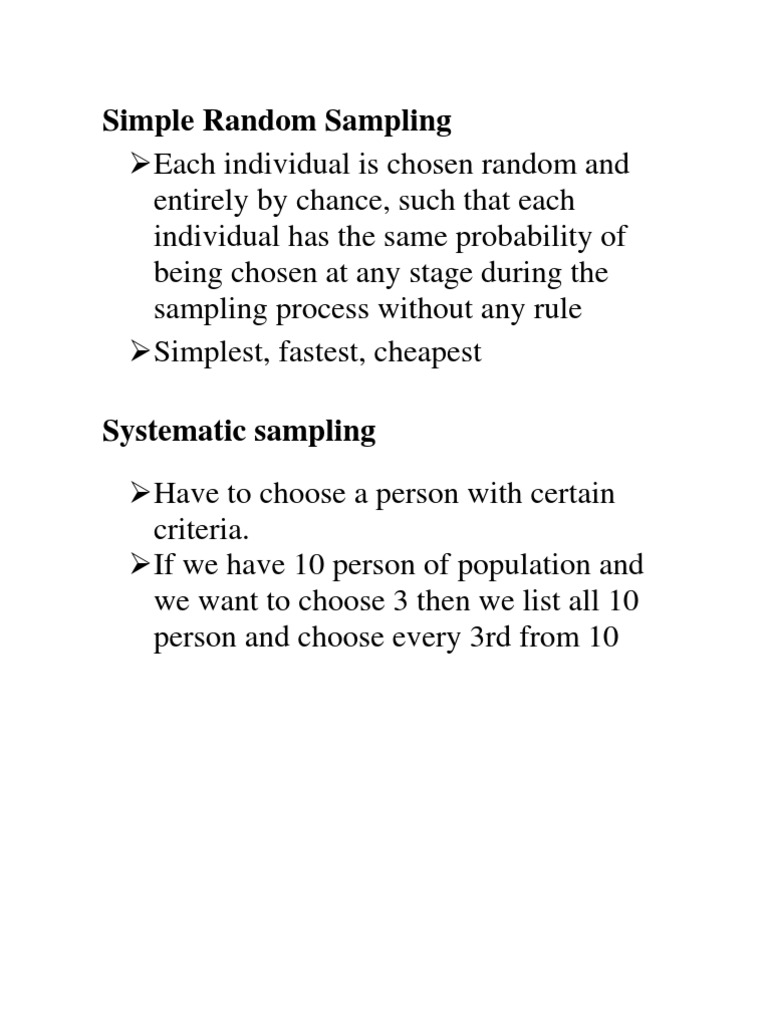Systematic Random Sampling