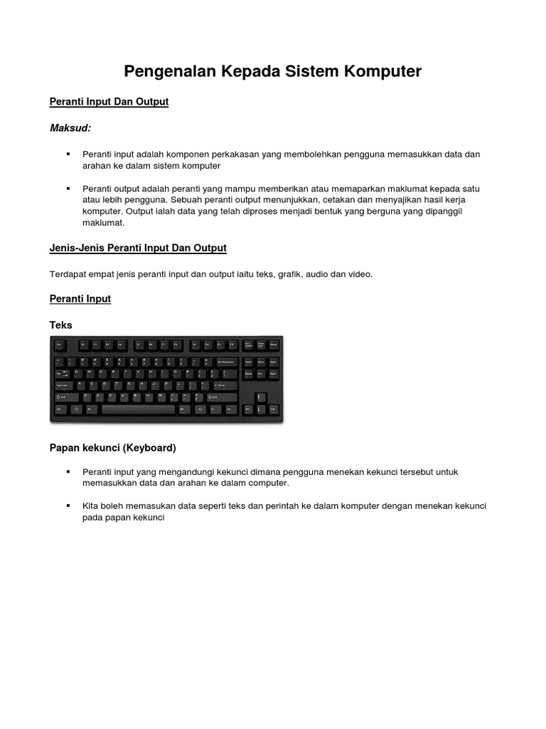 Peranti Input Dan Output | PDF