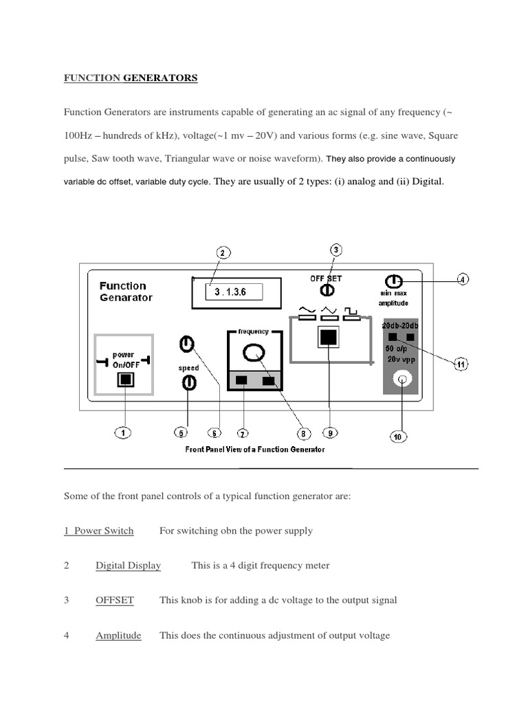 Function Generators | PDF | Amplifier | Electrical Engineering