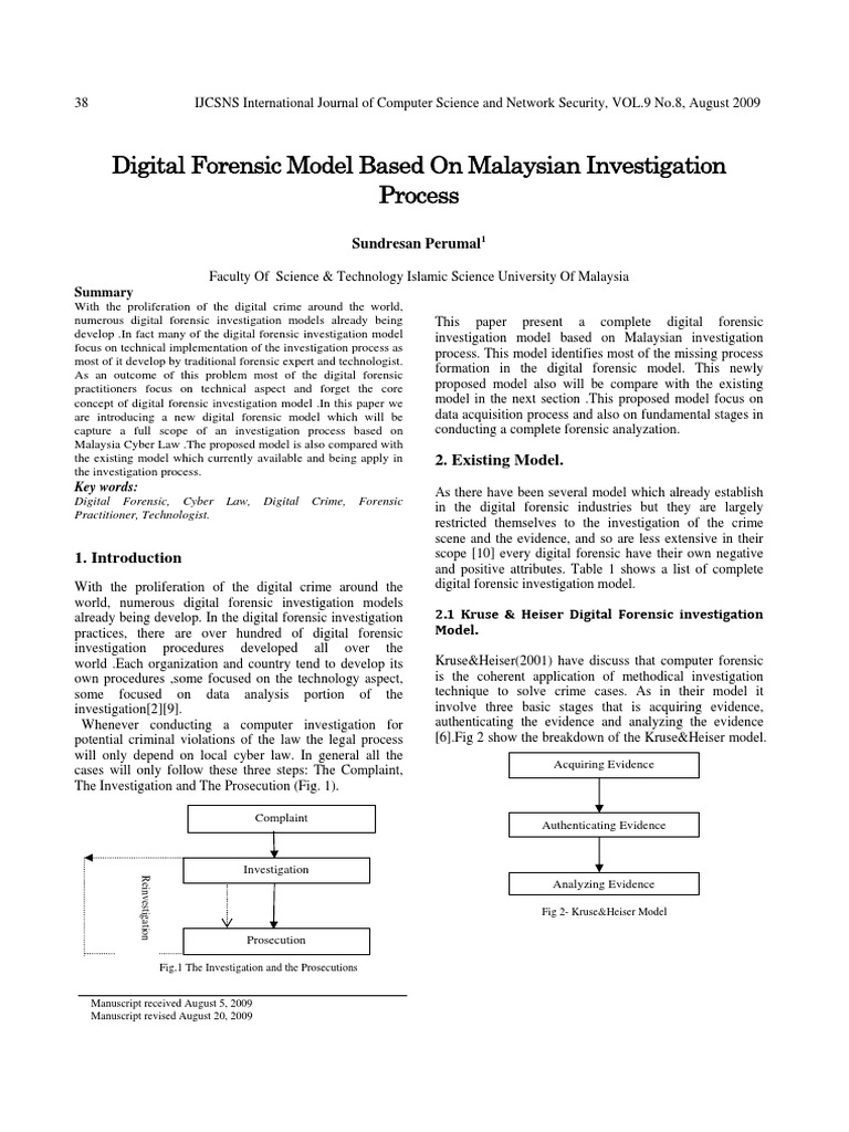 Digital Forensic Model Based On Malaysian Investigation PDF | PDF ...
