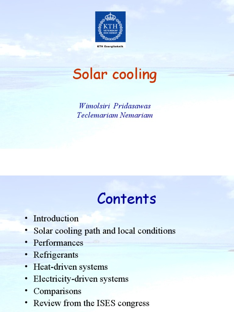 Solar Cooling Systems Overview | PDF | Heat Exchanger | Transport Phenomena