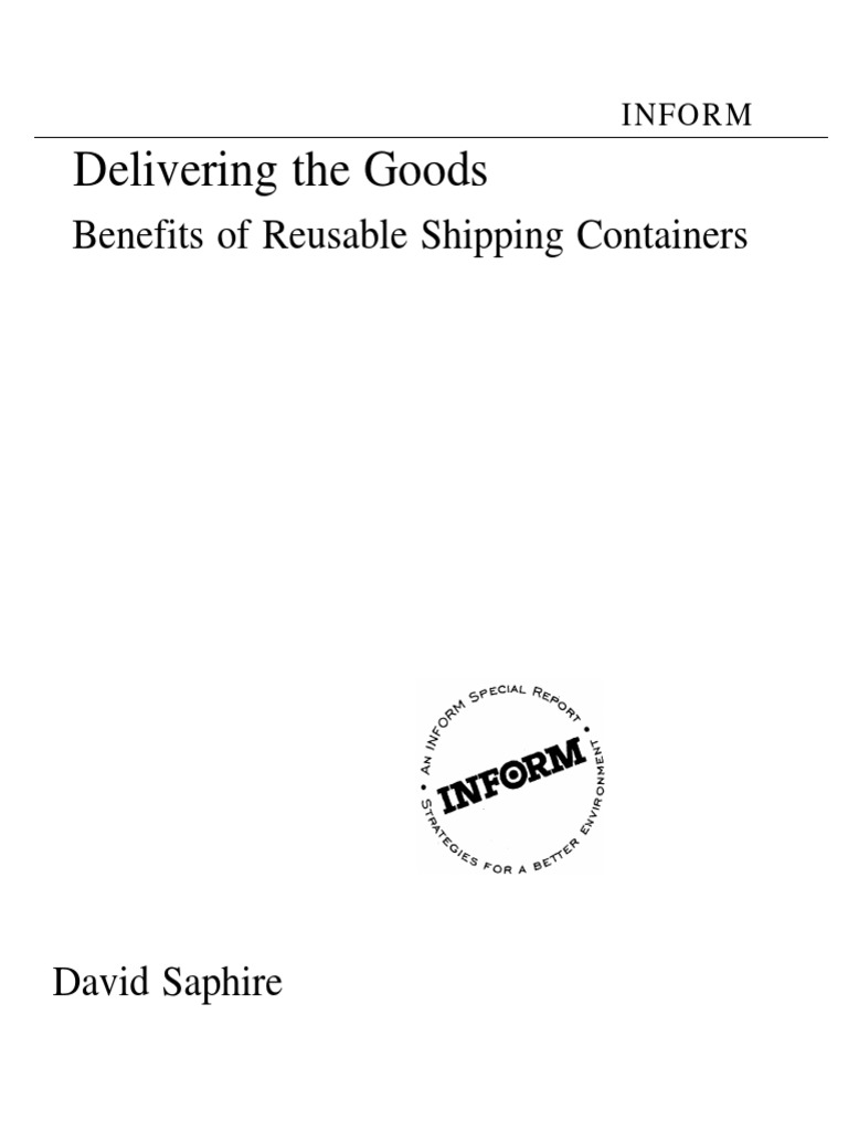 Delivering The Goods: Benefits of Reusable Shipping Containers | PDF ...