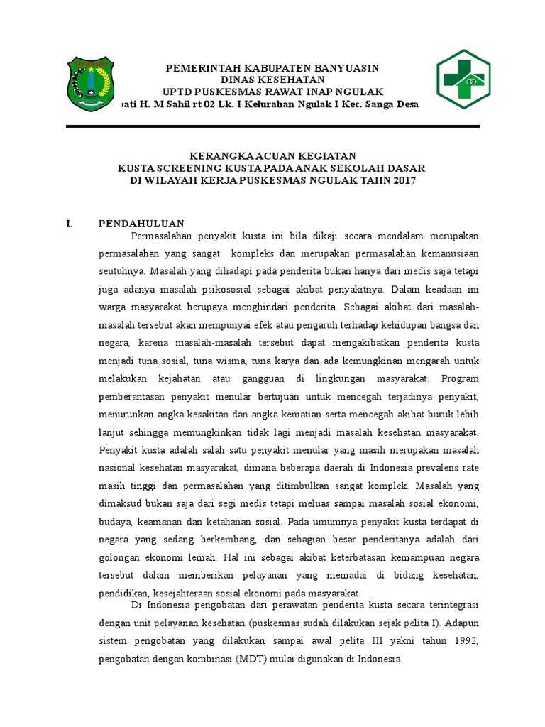 KAK Program Kusta SD | PDF